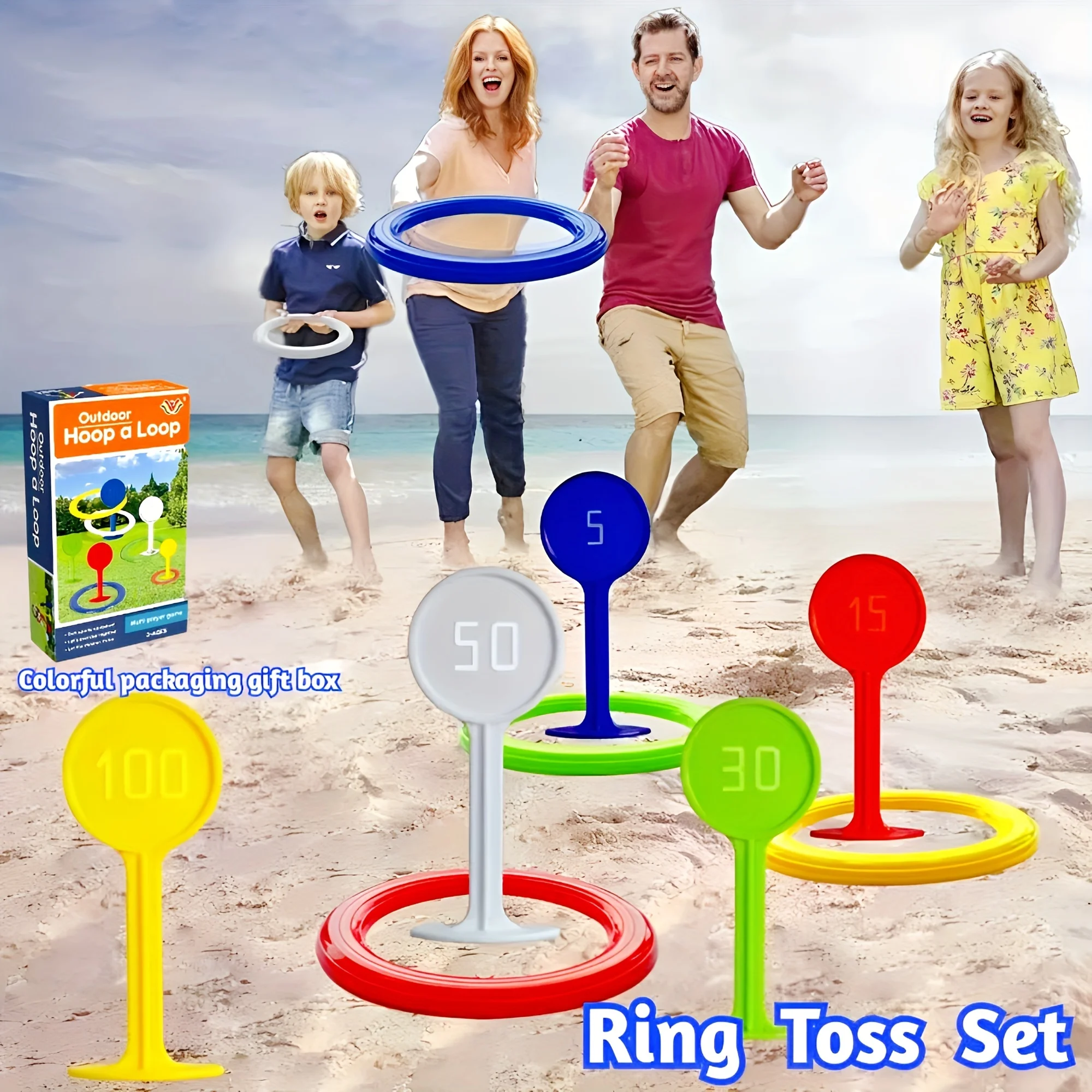 Plastic-Ring-Toss-Game-for-Kids-Outdoor-Toss-Ring-Toys-for-Lawn-and ...