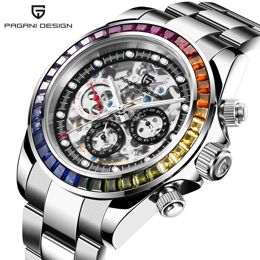 Pagani-Design-M-nner-automatische-mechanische-Uhr-Regenbogen-Regenbogen ...