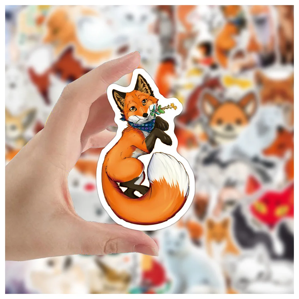 50pcs-Cartoon-Animal-Fox-Stickers-For-Notebooks-Laptop-Stationery-Cute ...