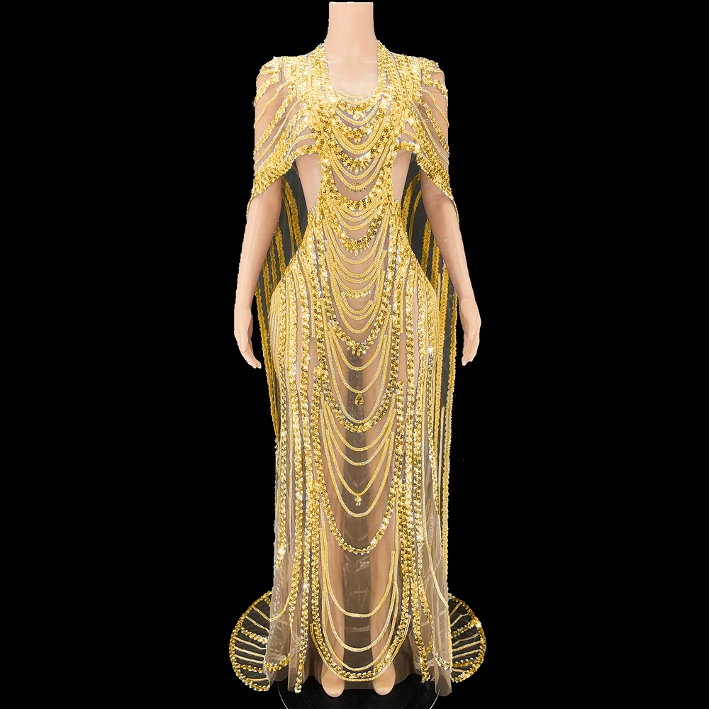 Celebrate Wedding Evening Prom Gown Birthday Long Trains Dress Singer ...