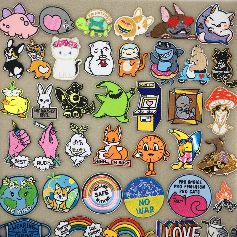 Funny Animal Embroidered Patches For Clothing Thermoadhesive Patches ...