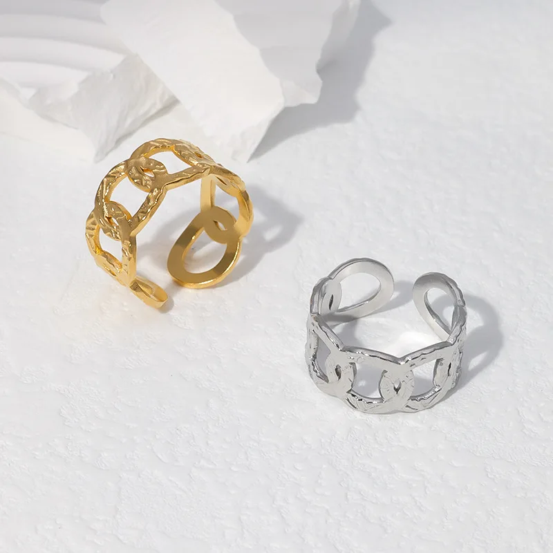 Classic-Punk-Twist-Chain-Rings-For-Women-Stainless-Steel-Elegant-Couple ...