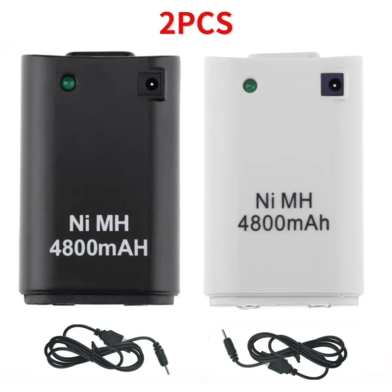 1-4Pcs-4800mAh-Rechargeable-Battery-Pack-Black-White-for-Xbox-360 ...
