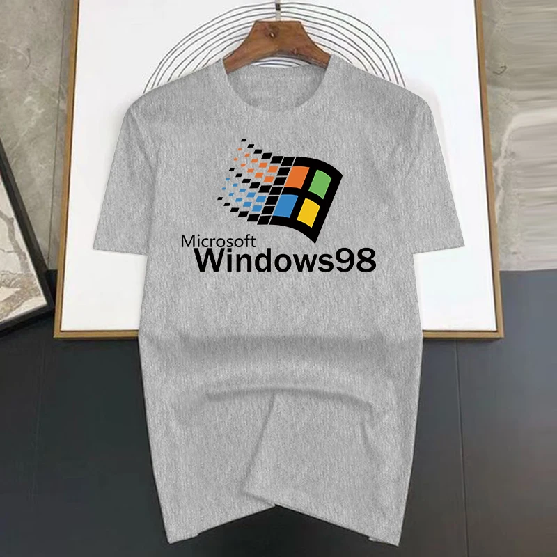 Windows-98-T-Shirt-Men-Women-s-Crewneck-100-Cotton-Windows98-Classic ...