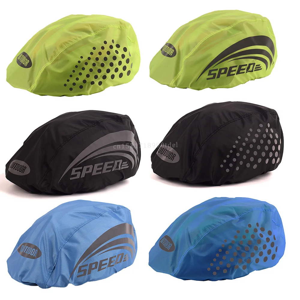Bicycle-Helmet-Waterproof-Cover-With-Reflective-Strip-Cycling-Cap-MTB ...