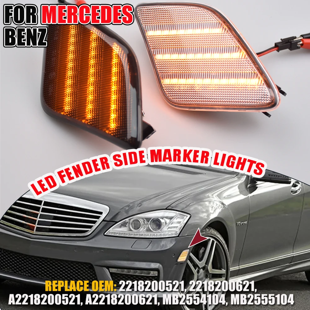 Car Led Fender Side Marker Lights For Benz S400 S500 S550 S600 S63 AMG ...