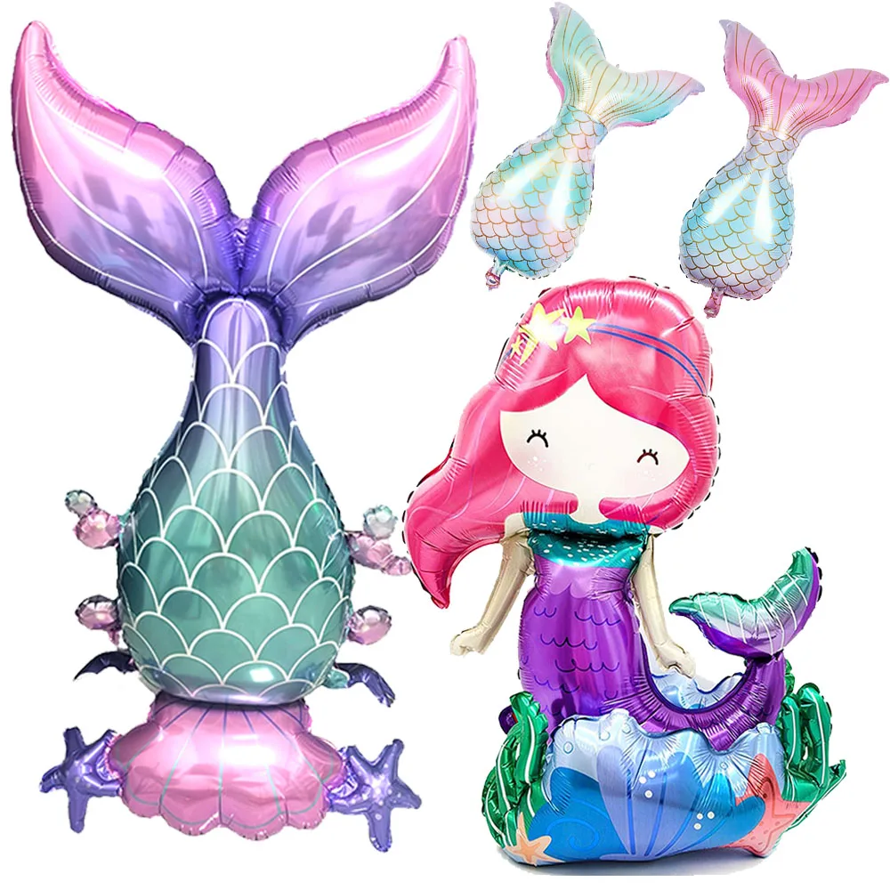 Standing-Aluminum-Film-Smile-Mermaid-Balloon-Children-Birthday-Partry ...