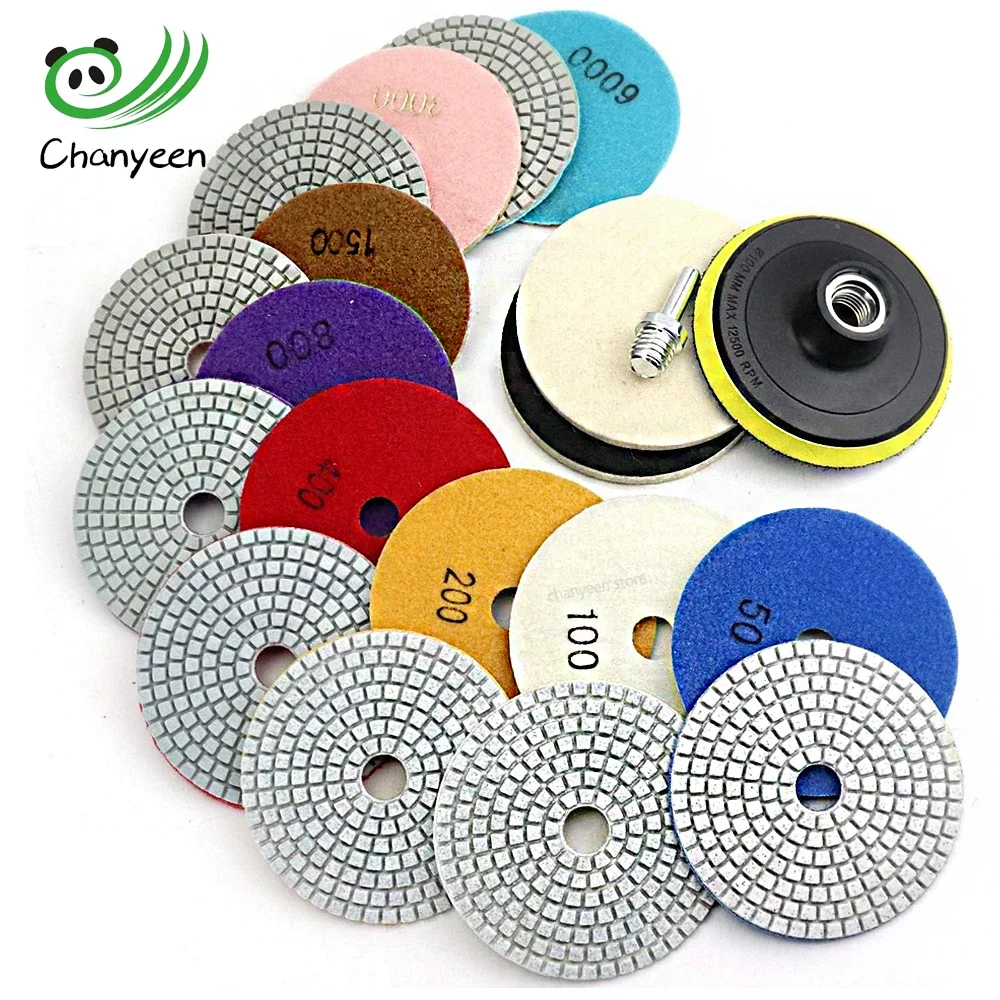3/4/5/6/7Inch Diamond Polishing Pads Dry/Wet Buff Disc Abrasive for ...