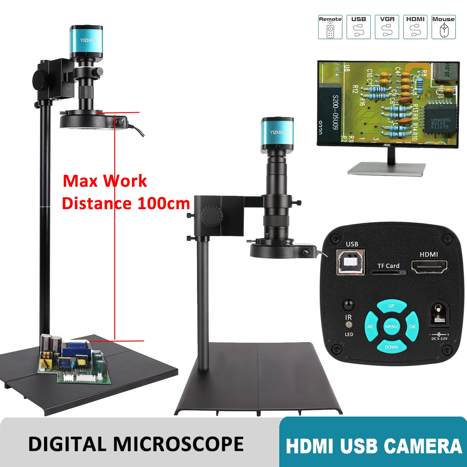 Yizhan-Video-Microscope-HDMI-USB-VGA-Industrial-Microscope-Camera-1 ...