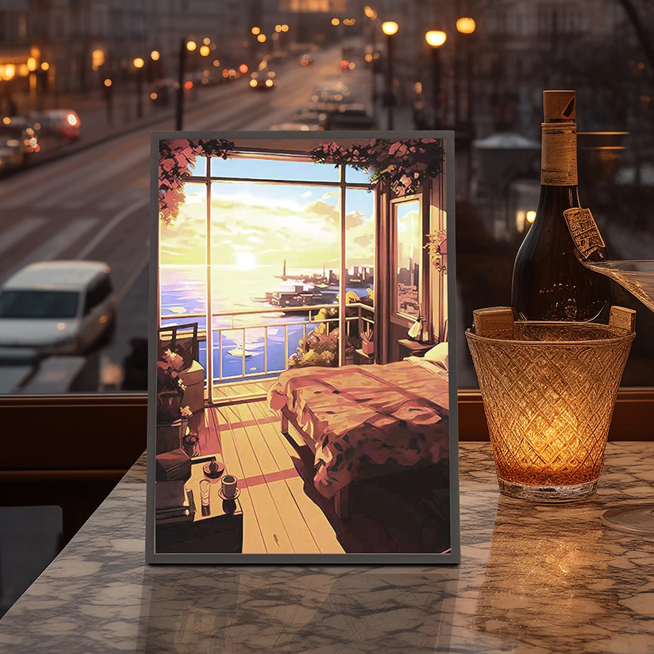 Outside-The-Window-Sunset-View-LED-Light-Painting-Photo-Frame-USB ...