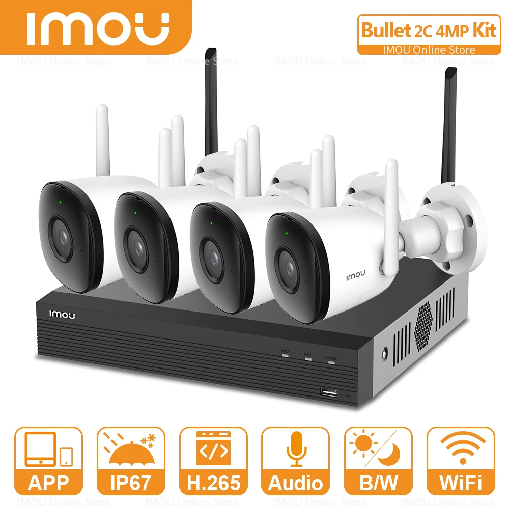 Dahua sistema de seguridad para el hogar, sistema de videovigilancia de 4MP, Kit NVR inalámbrico ...