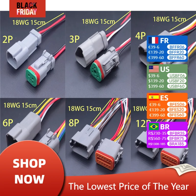 Deutsch-DT-Series-Waterproof-Wire-Connector-Kit-DT06-2-3-4-6-8-12S-DT04 ...