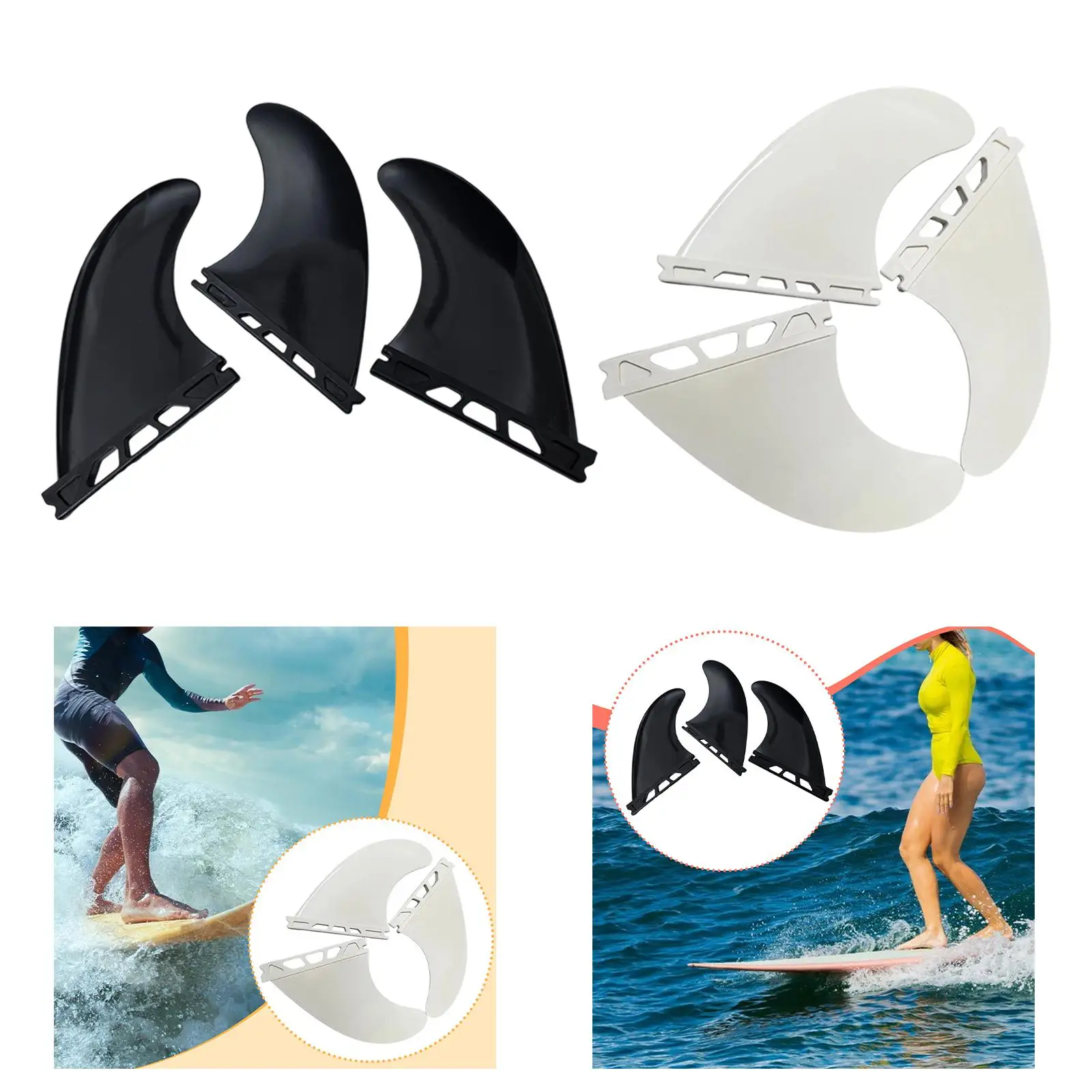 3 Pieces Surfing Surfboard Fins High Performance Practical Accessories ...