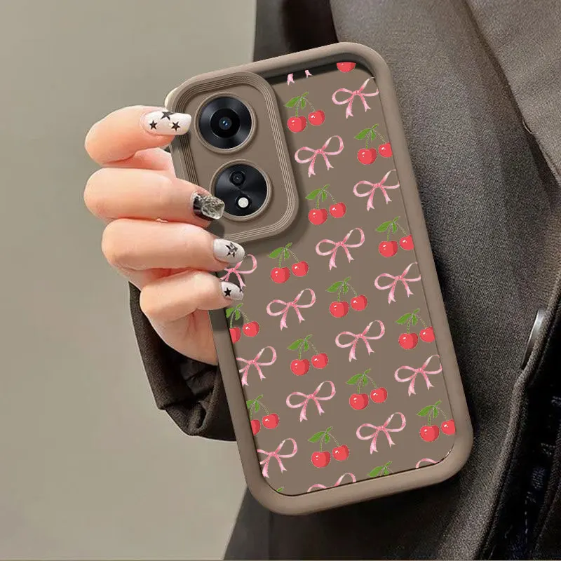 Bow Cherry Fashine Shockproof Soft Phone Case for RENO 12F (BK-JWAD019)