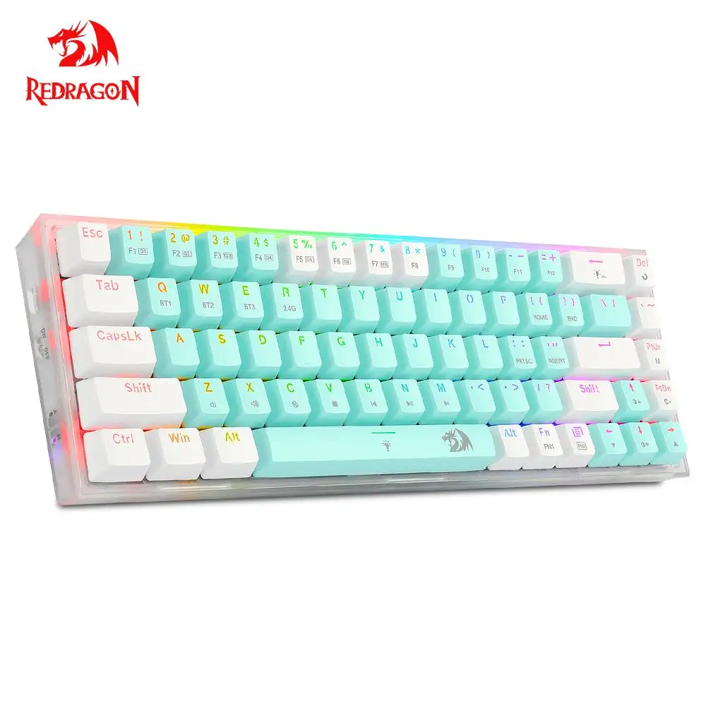 REDRAGON TS68 RGB USB Support Bluetooth 무선 USB 2.4G 3 모드 Mechanical ...