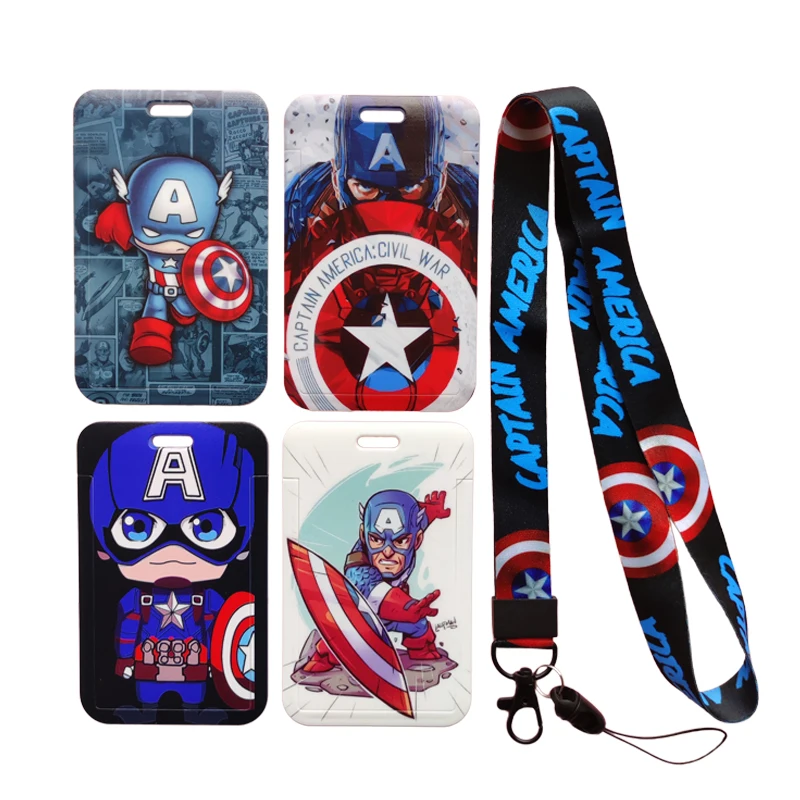 Disney Superhero Card Holder Lanyard Men's Anime Card Holders Business ...