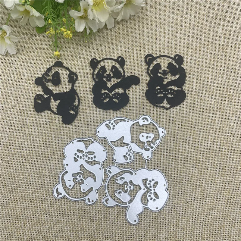 3Pcs animal panda Metal Cutting Dies Stencils For DIY Scrapbooking ...