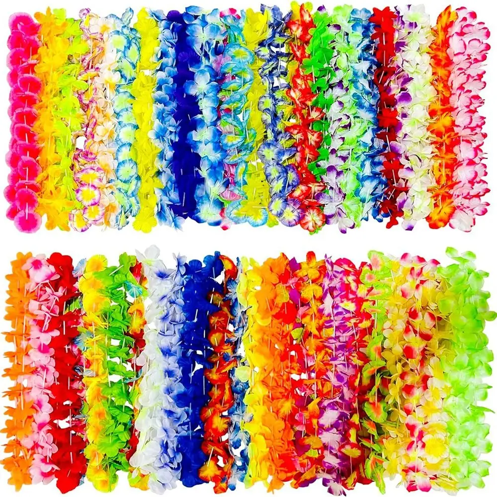 24/50/100Pcs Colorful Hawaiian Leis Artificial Reusable Silk Flower ...