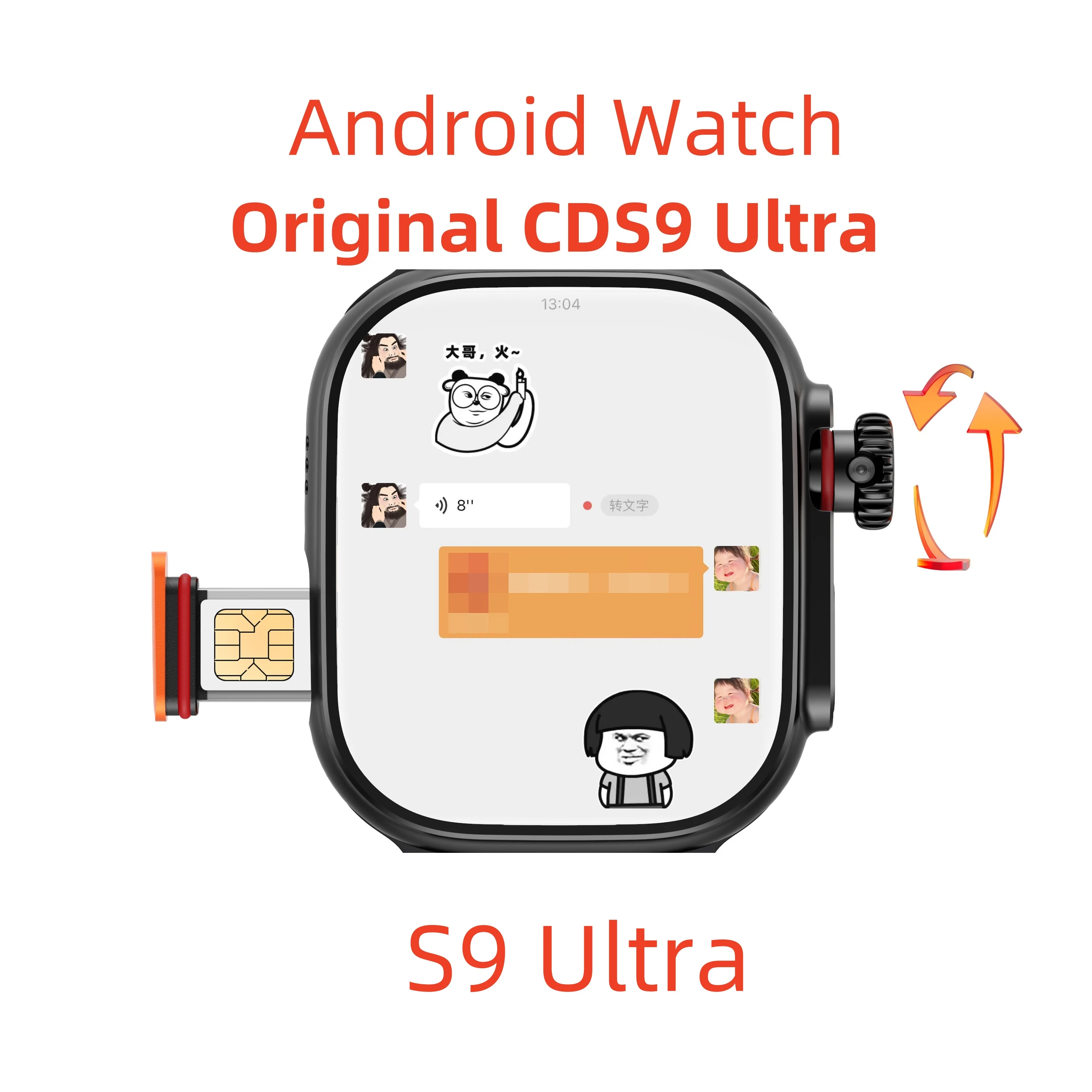 CDS9-Ultra-Smartwatch-GPS-4G-Sistema-Android-C-mera-rotativa-800W-WiFi ...