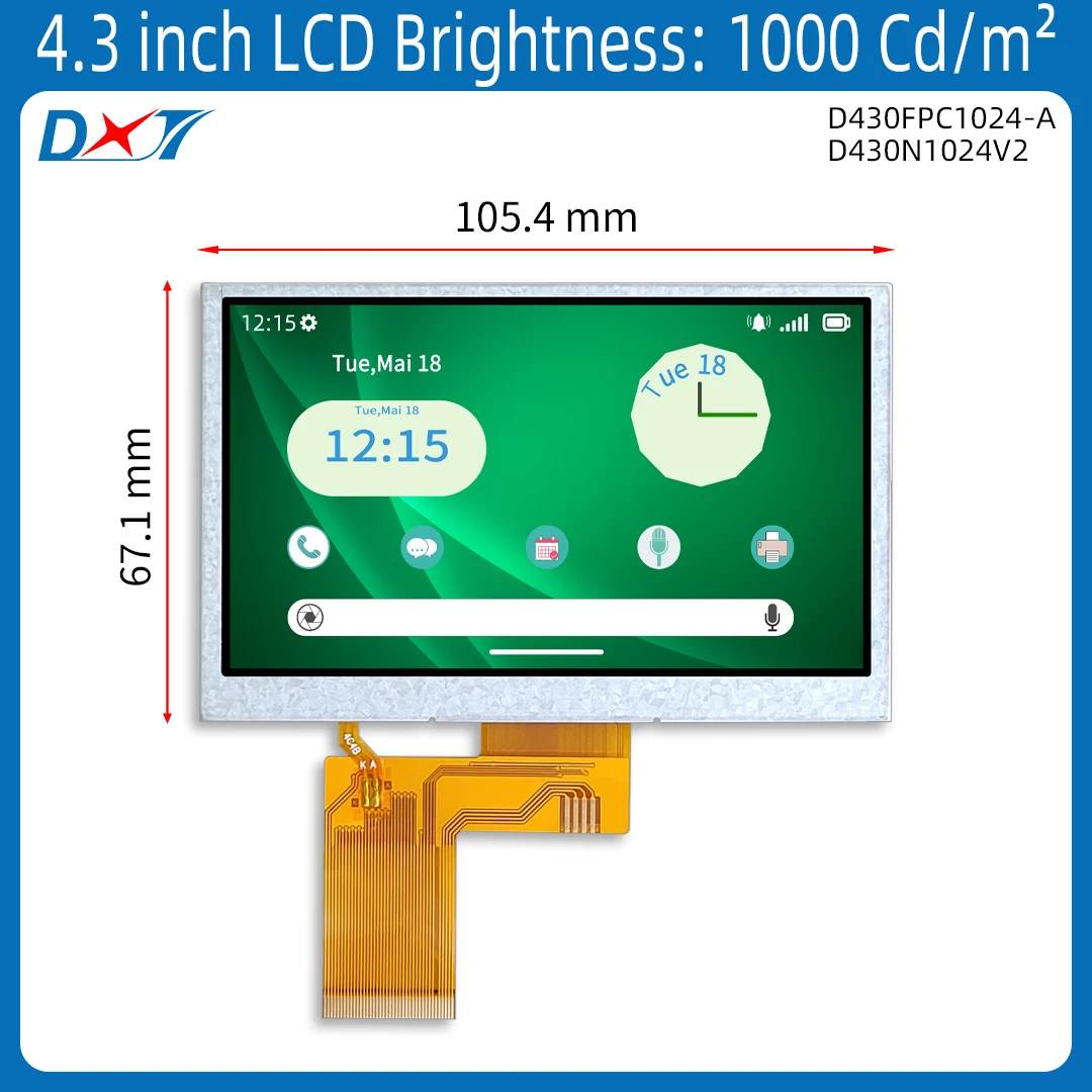 4-3-inch-LCD-display-480-272-40pin-RGB-TTL-high-brightness-screen-TFT ...