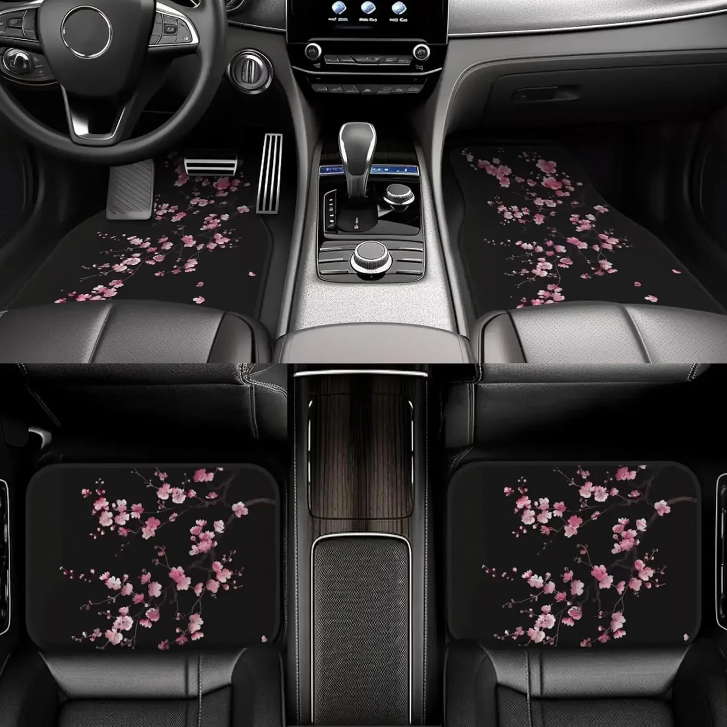 4Pcs Car Floor Mats Carpets Pink Cherry Blossom Cars Floor Protector ...