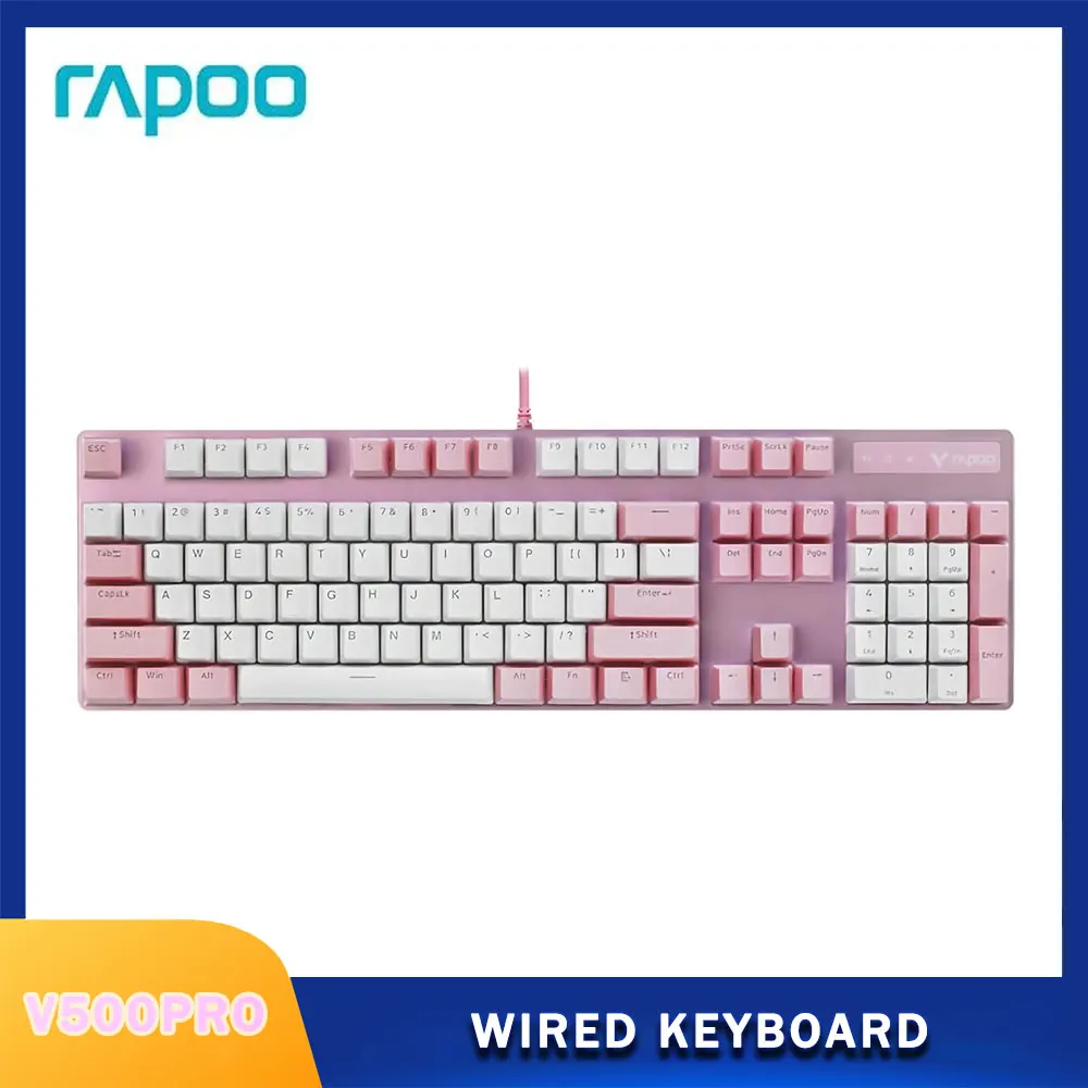 Rapoo V500pro Wired Mechanical Gaming Keyboard With 104 Keys Led ...