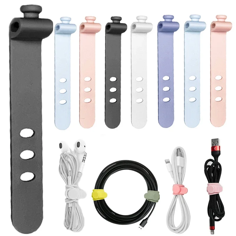 Silicone Cable Straps Wire Organizer for Iphone Samsung Earphone Mouse ...