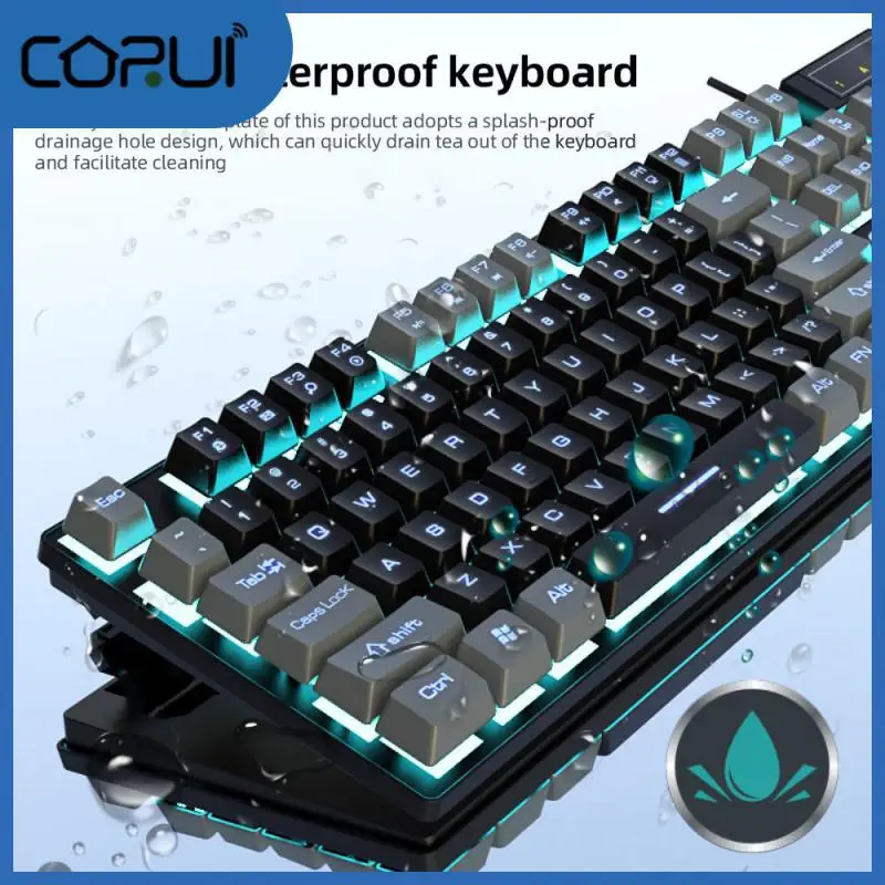 White Backlight Mechanical Keyboard 104 Keys Membrane Keyboard ...