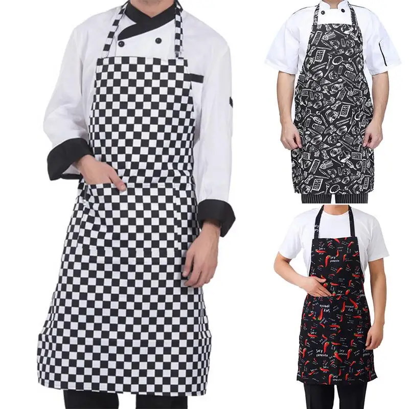 Waterproof-Apron-With-Pocket-Adjustable-Oil-proof-Chef-Cooking-Apron ...