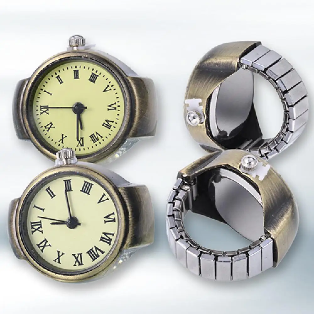 Women-s-Vintage-Watch-Ring-Mini-Size-Retro-Punk-Style-Creative-Round ...