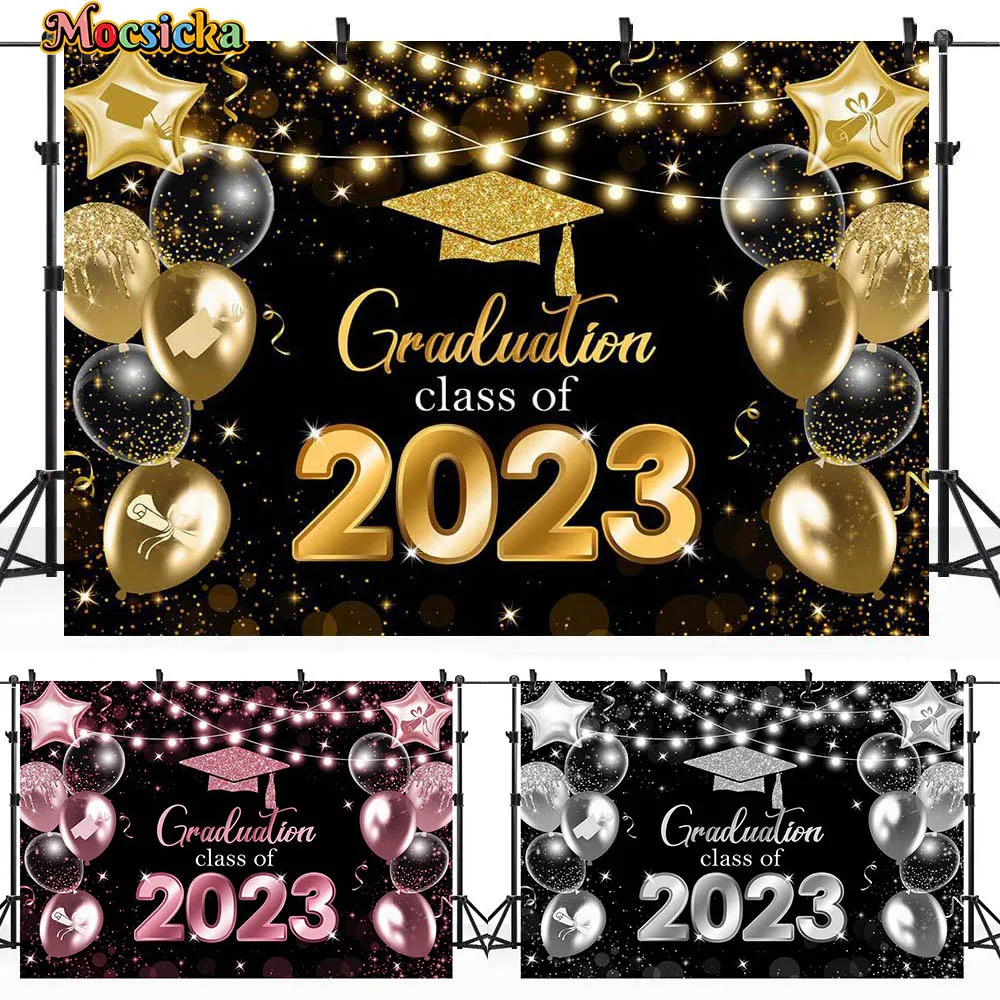 Mocsicka-Graduation-Class-of-2023-Glitter-Backdrop-Graduates-Party ...