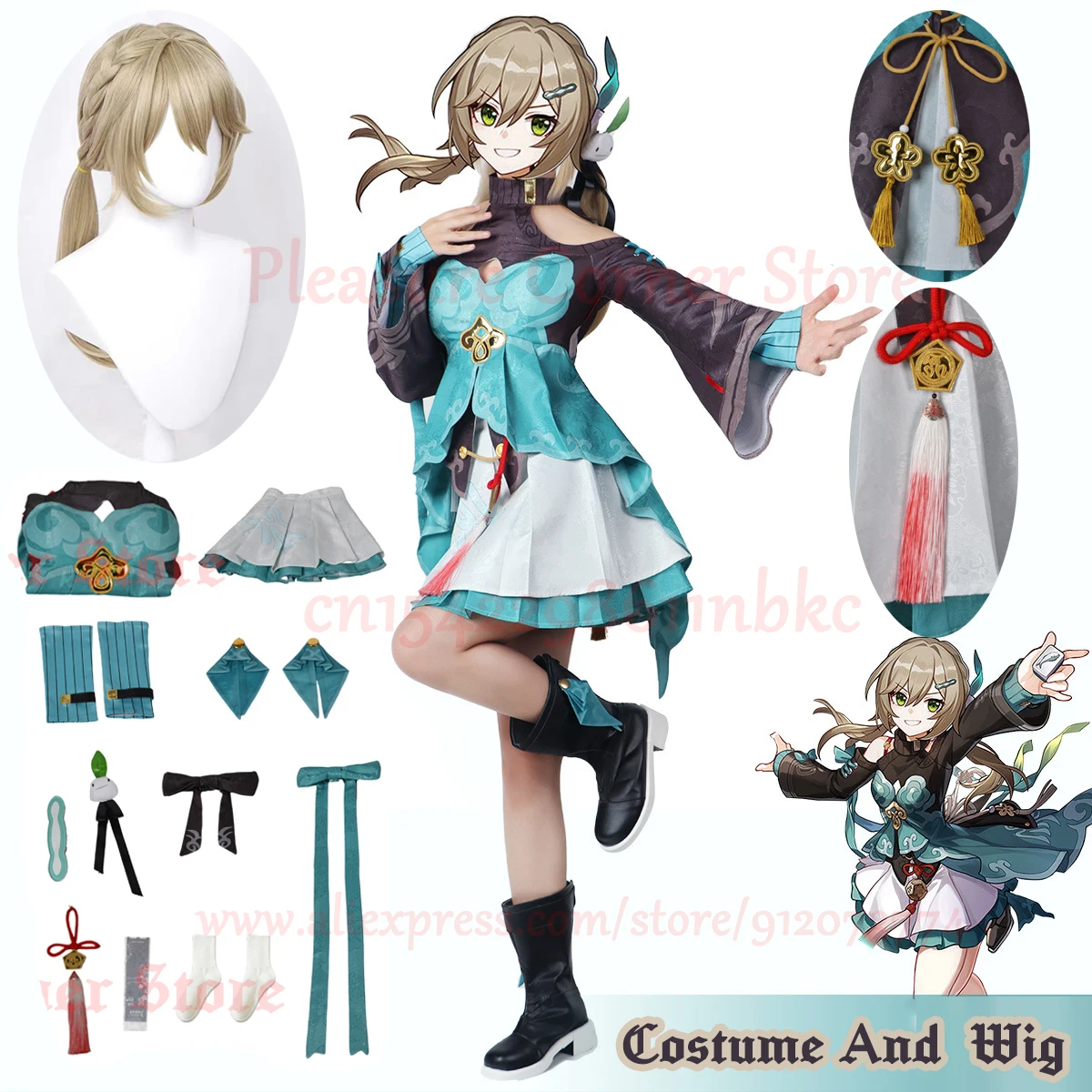 Honkai-Star-Rail-Qingque-Cosplay-Costume-Full-Set-With-Accessories-Qing ...