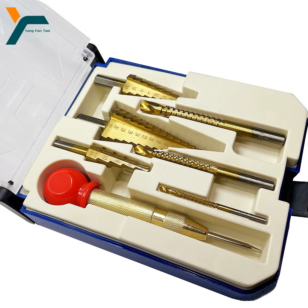 7-szt-Wiert-o-stopniowe-pi-y-wiertarka-centrum-zestaw-stempli-tytanowych-frezarka-do-drewna ...