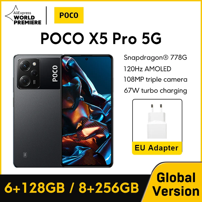 Poco x5 pro 5g 世界版,128GB/256GB,NFC,snapdragon 778g,120hz,6.67 "flow ...