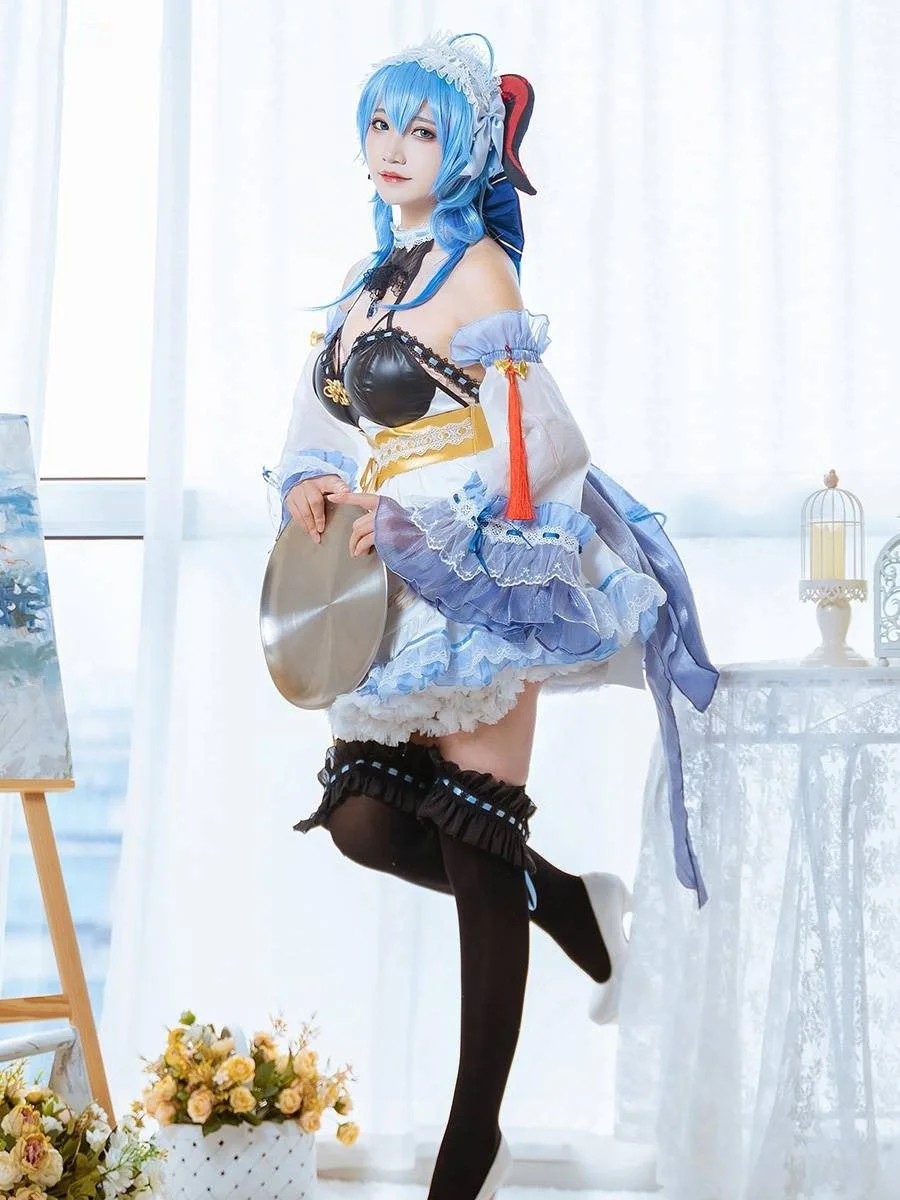 Genshin Impact cosplay sweet rain fellow French maid Wang Xiaomei ...