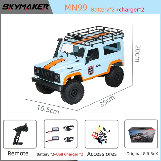 Coche teledirigido MN escala 1:12 versión RTR WPL RC 2,4G 4WD MN99S RC Rock Crawler MN98 MN99 ...