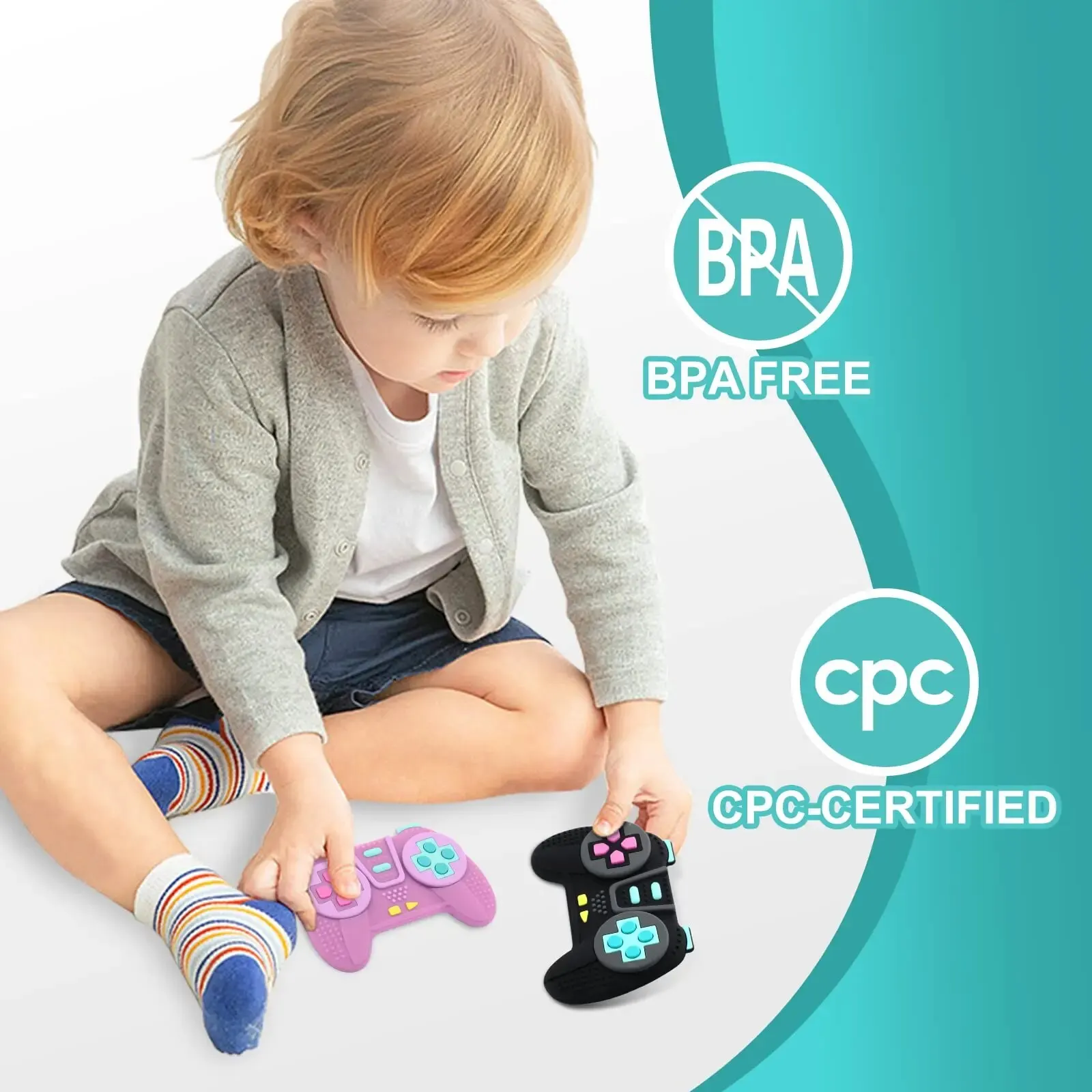 Kids-Gamepad-Teether-for-Baby-Made-from-100-BPA-free-Silicone-Children ...