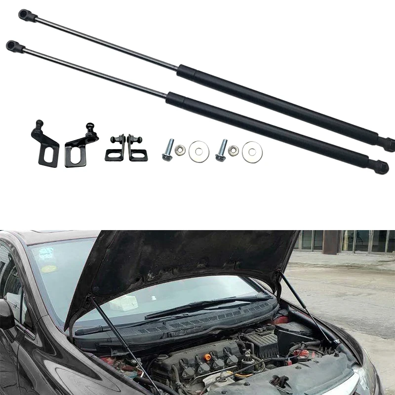 2pcs Front Bonnet Engine Hood Lift Support Shock Strut Rod Stainless
