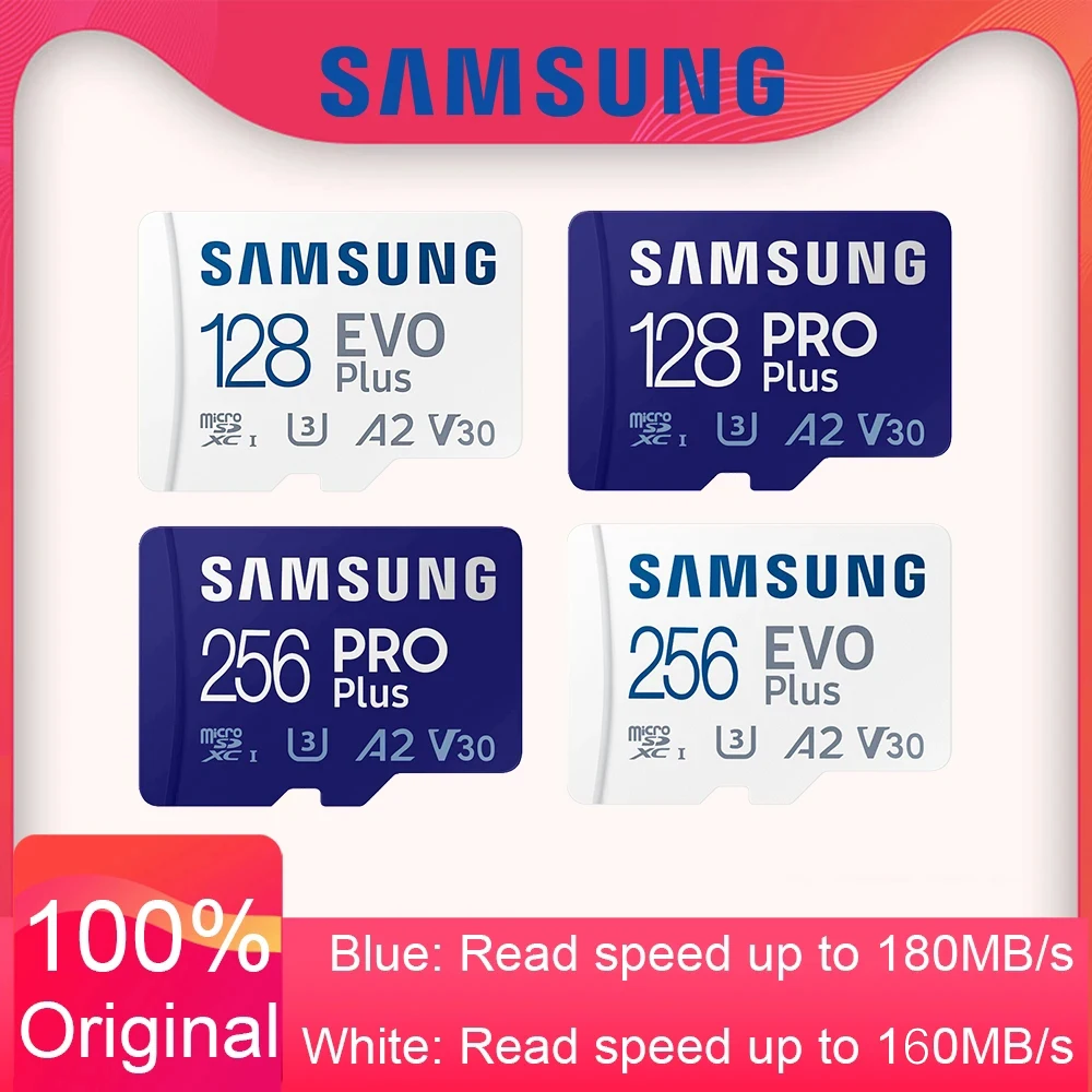 SAMSUNG-EVO-PLUS-Pro-256GB-128GB-A2-512GB-U3-4K-Micro-SD-A1-64GB-U1 ...
