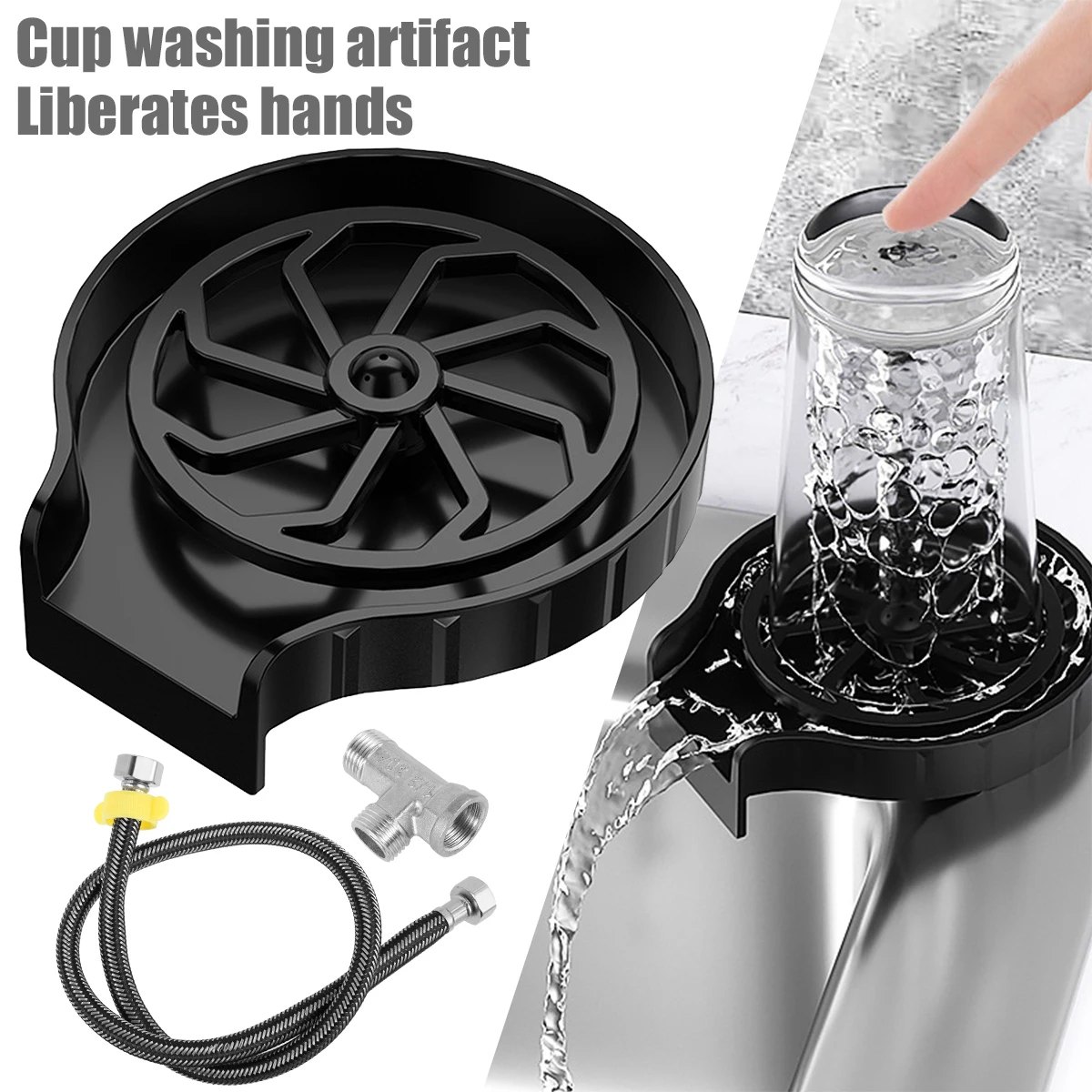 Automatic-Glass-Rinser-Cup-Cleaner-Cup-Washer-Multi-Angle-Spray-Hole ...