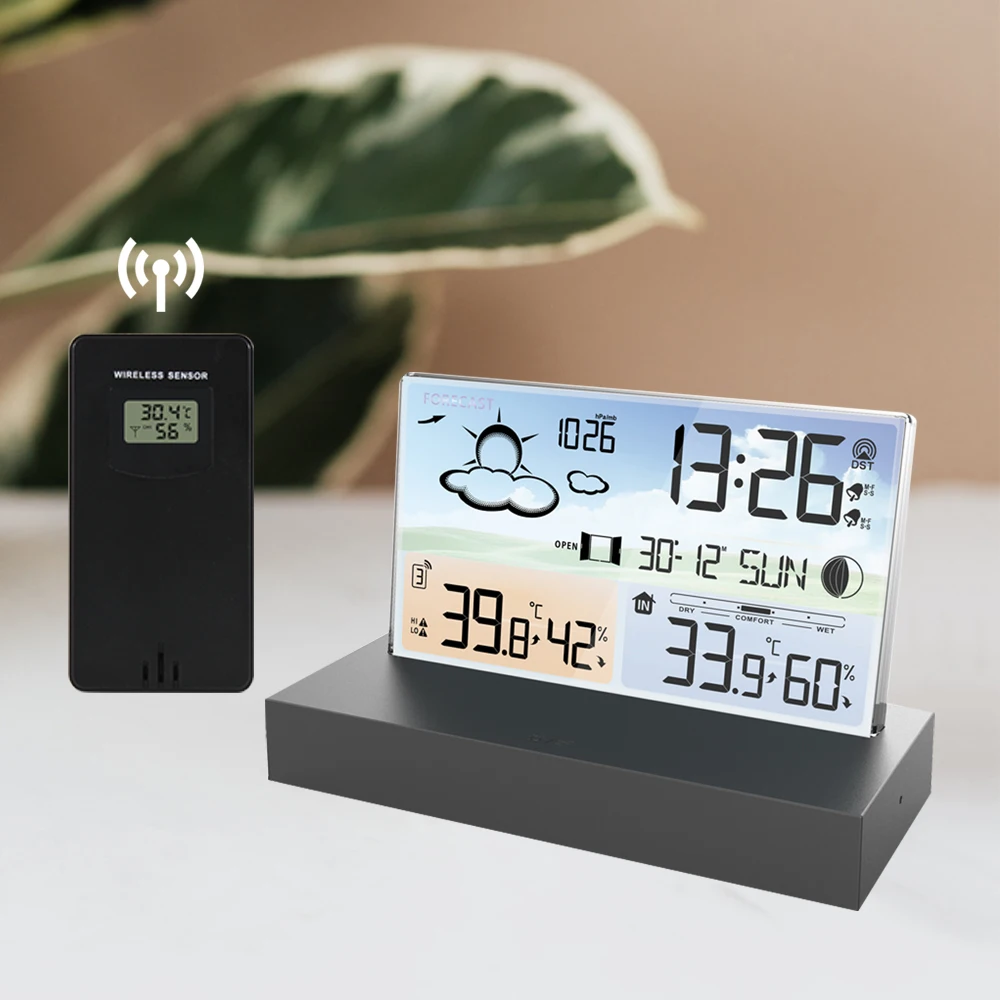 FanJu Digital Alarm Clock Temperature Humidity Weather Forecast ...