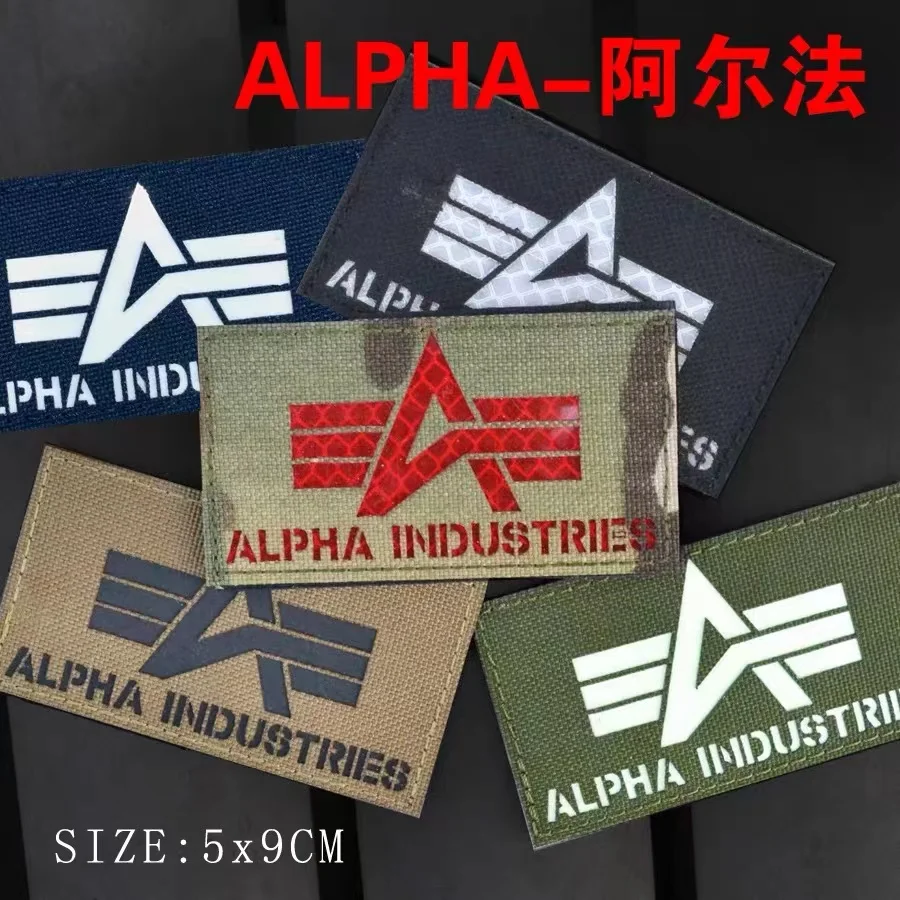 Alpha-Armband-IR-Reflective-Hook-Loop-Patch-on-Backpack-Morale-Emblem ...