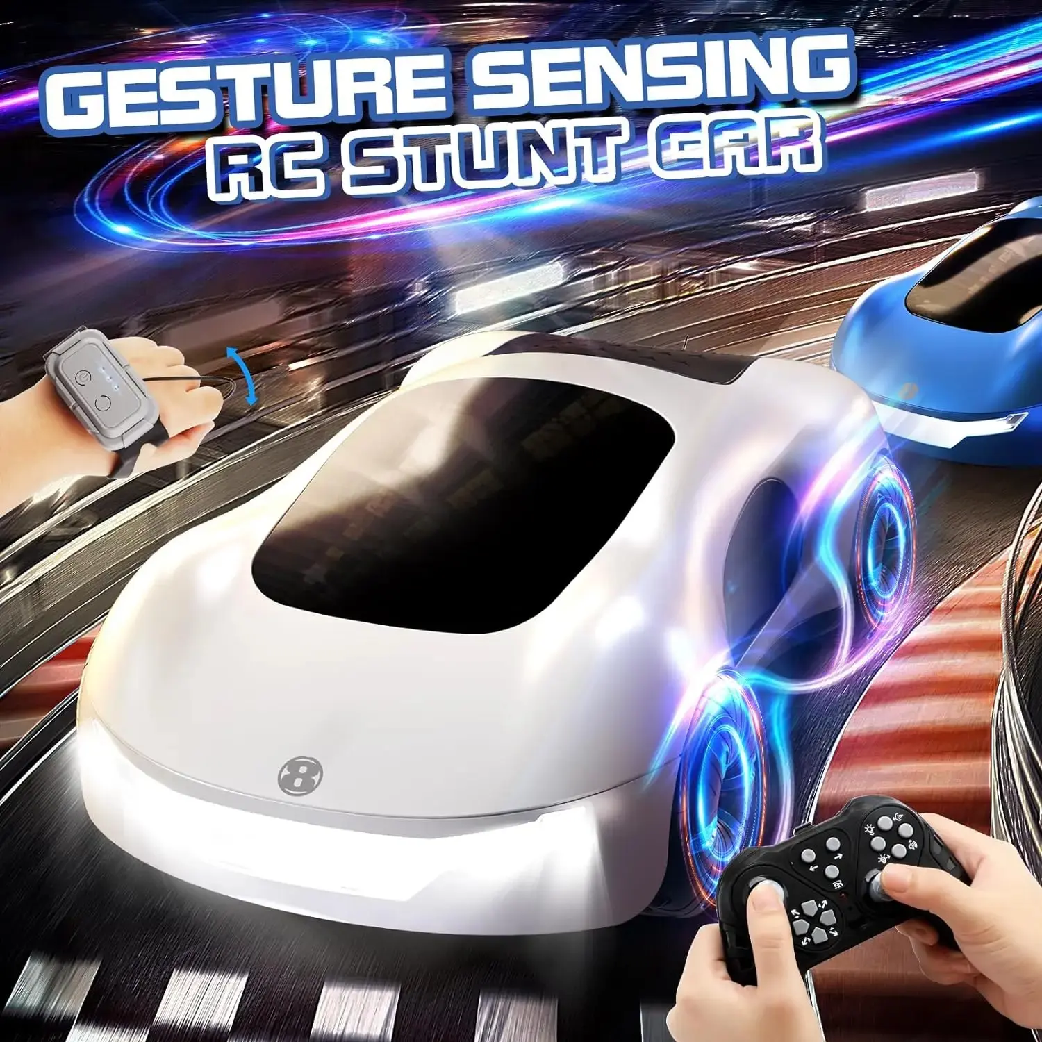 Gesture-Sensor-Toy-Car-with-Light-Spray-360-Rotation-and-Horizontal ...