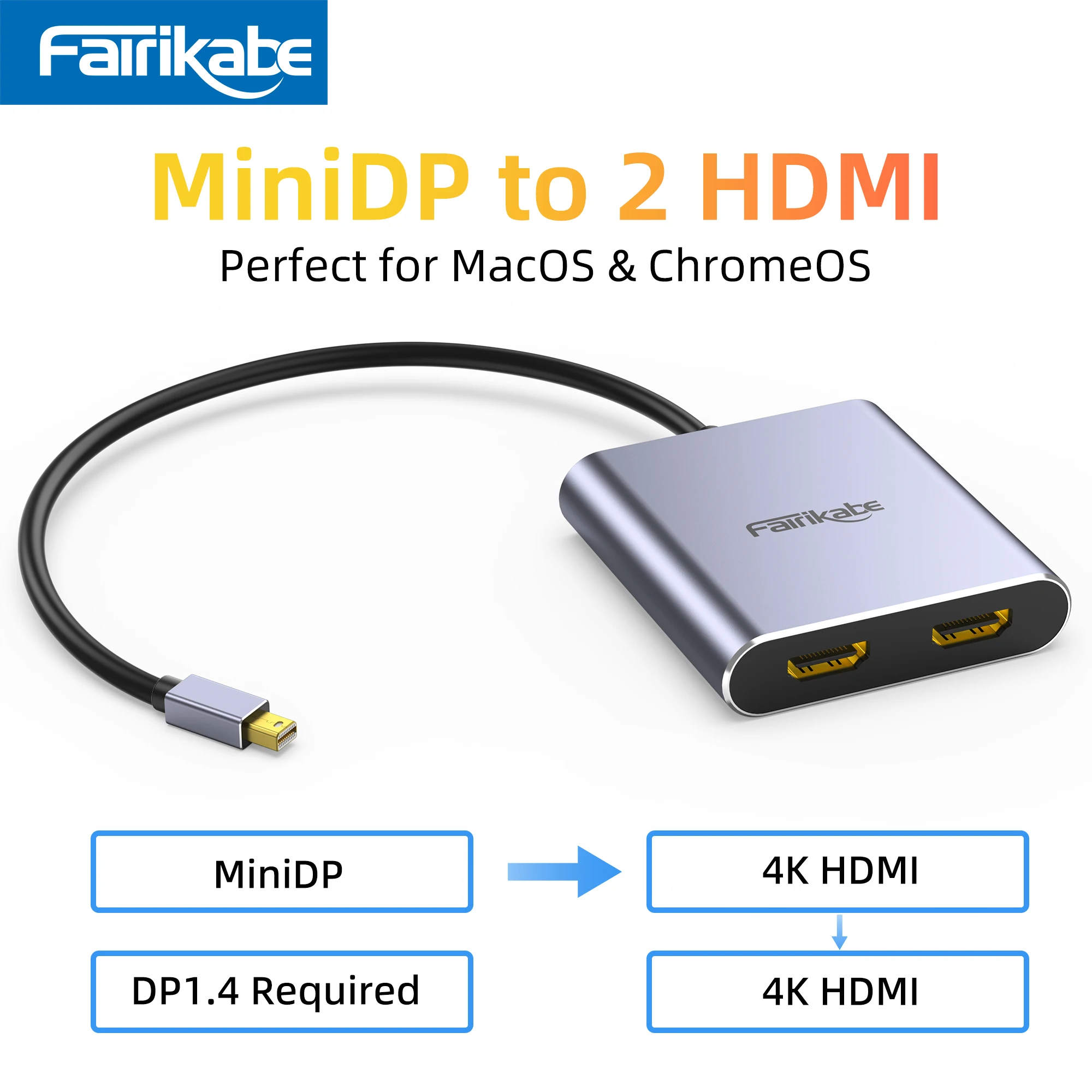 MDP-to-HDMI-Splitter-4K60Hz-Mini-Displayport-to-2HDMI-Hub-MDP ...