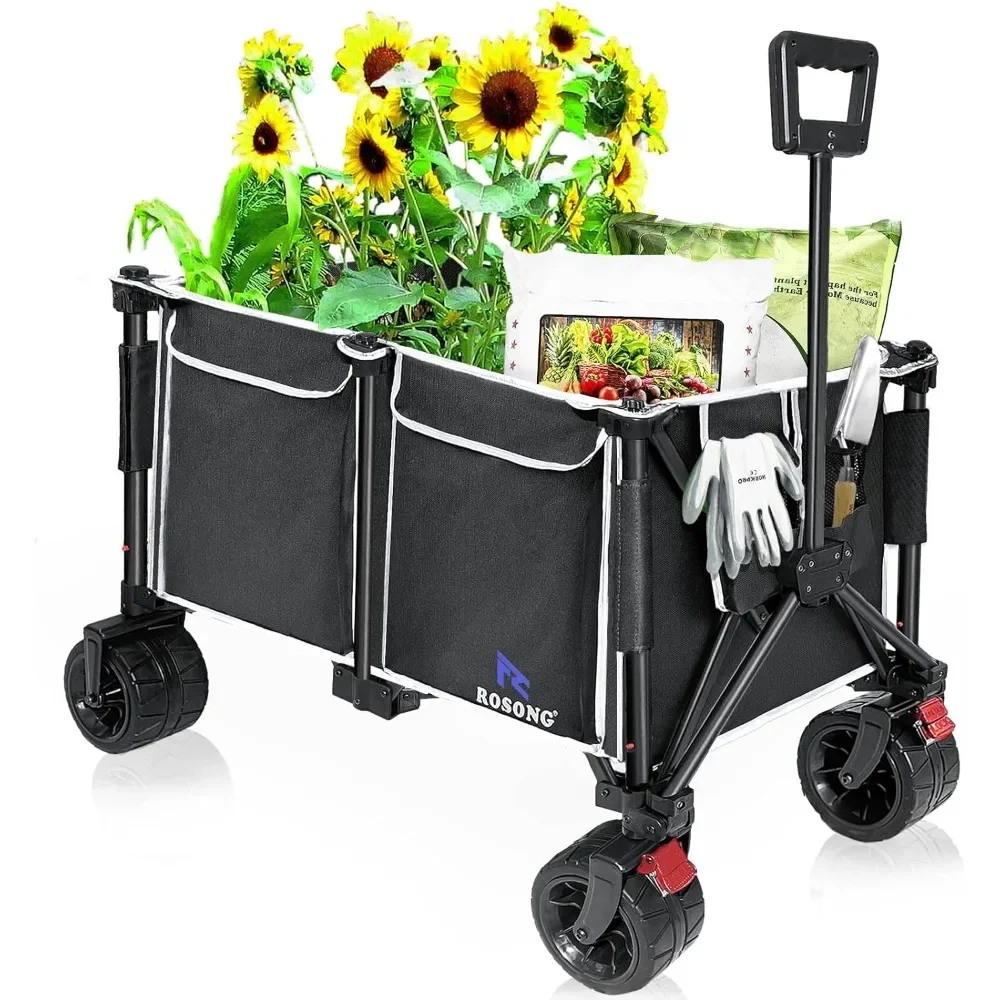 Lounge Wagon Cart Heavy Duty with Big Wheels Collapsible Beach Utility ...