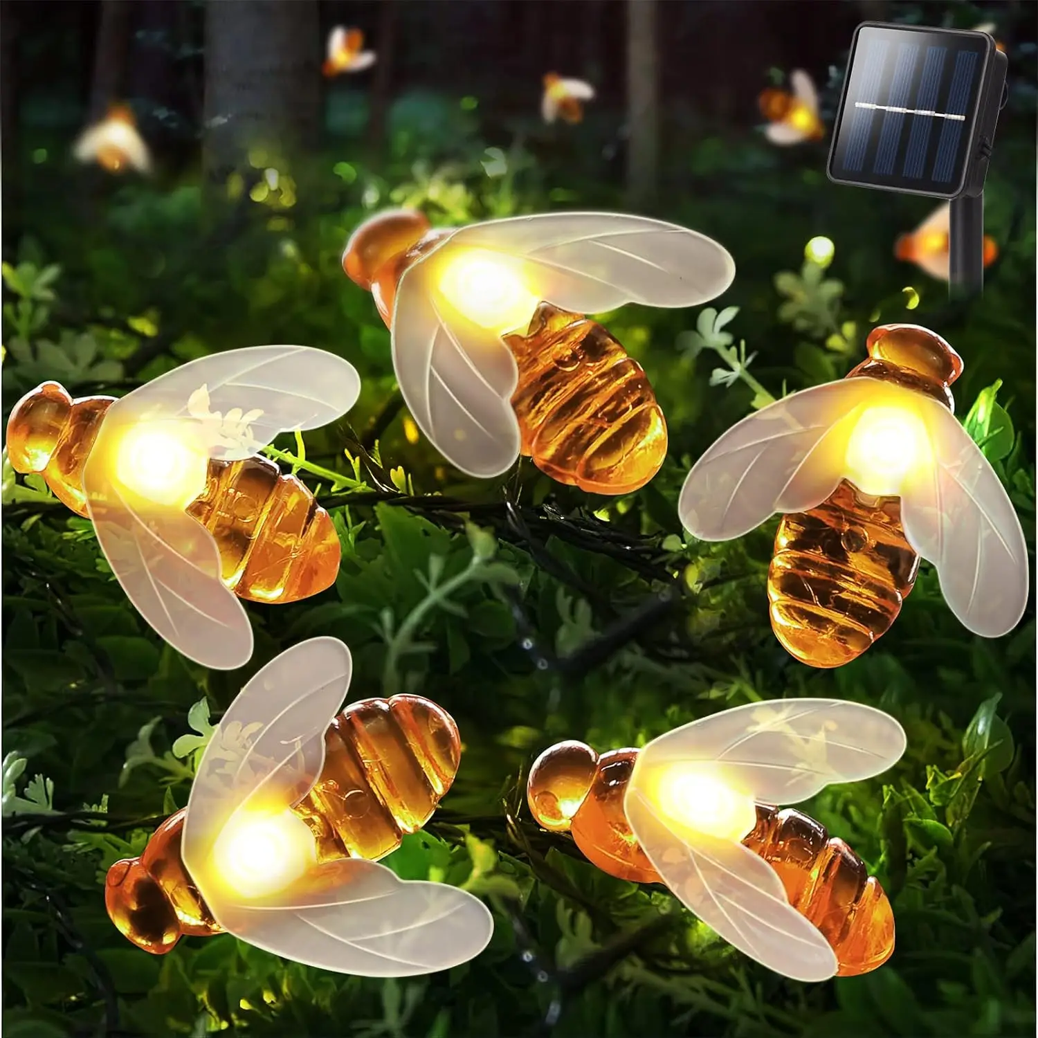 Solar-Cute-Honey-Bee-String-Lights-196-85inch-20Led-String-Fairy-Light ...