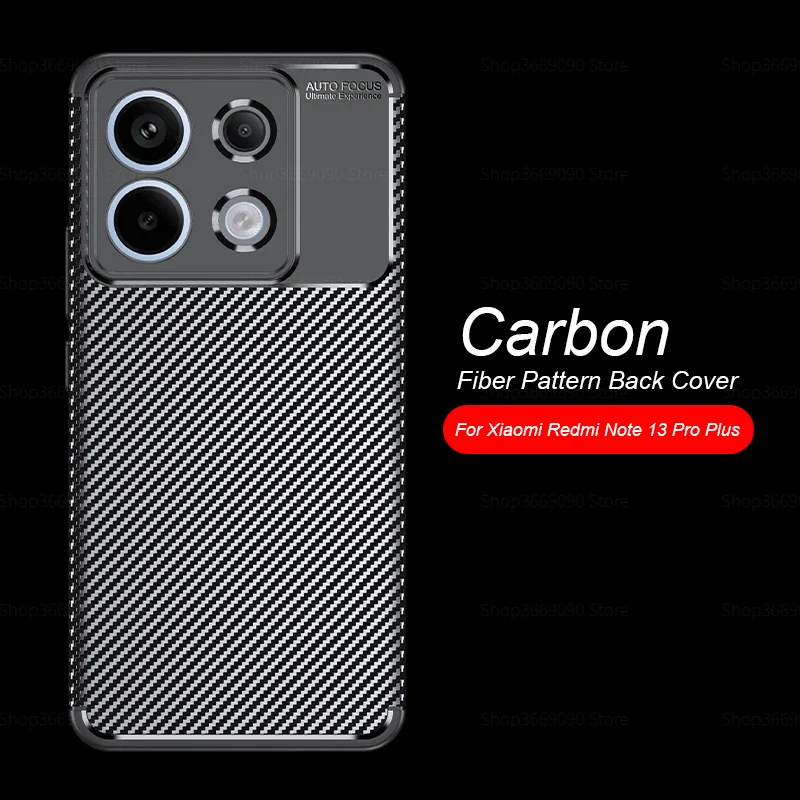 Carbon Fiber Silicone Soft Case For Xiaomi Redmi Note 13 Pro Plus Shell ...
