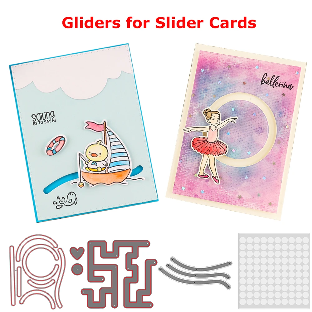 Gliders for Slider Cards Circles Rotating Sliding Track Slider Cutting ...