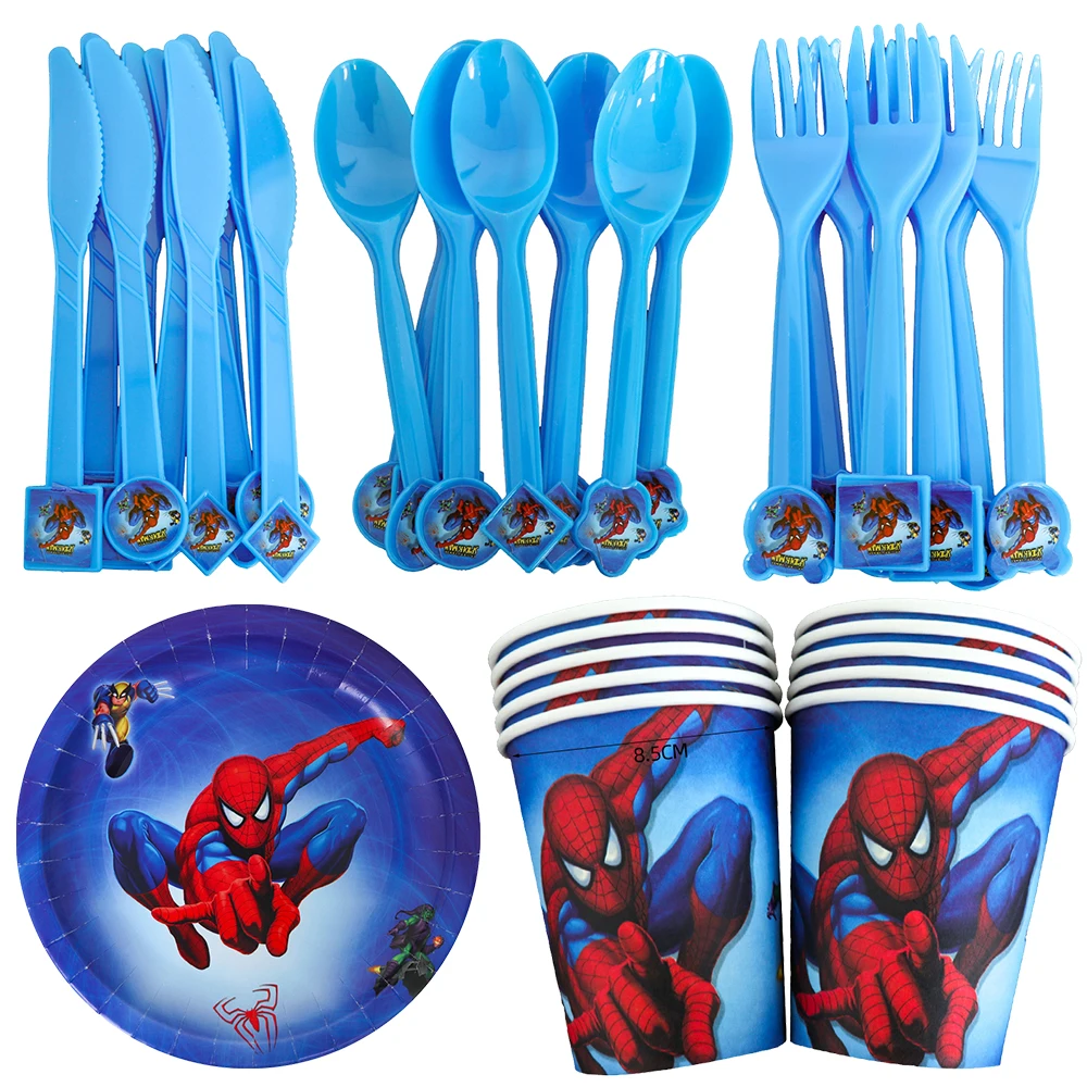Descart-vel-Spiderman-Tableware-Suprimentos-Decora-es-de-Anivers-rio ...
