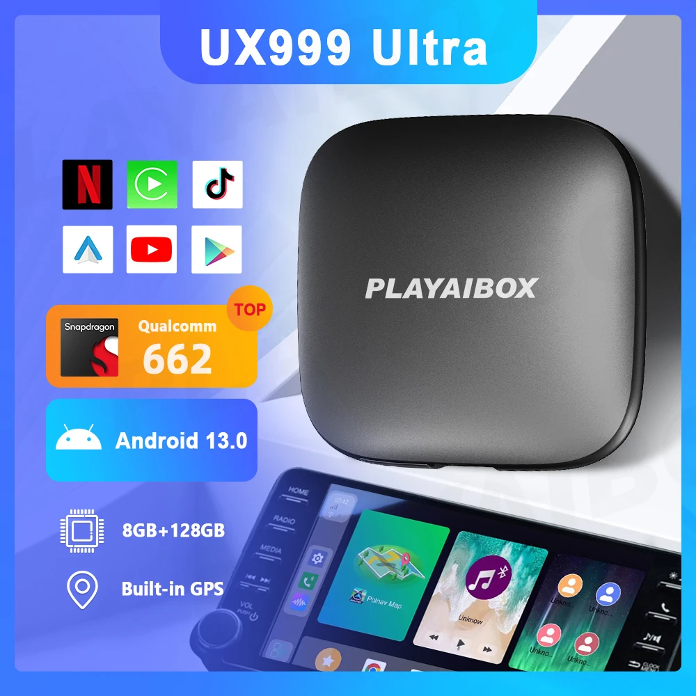 Boîtier décodeur TV Carplay Ai Iptv Spotify Netflix, Android Auto, sans ...